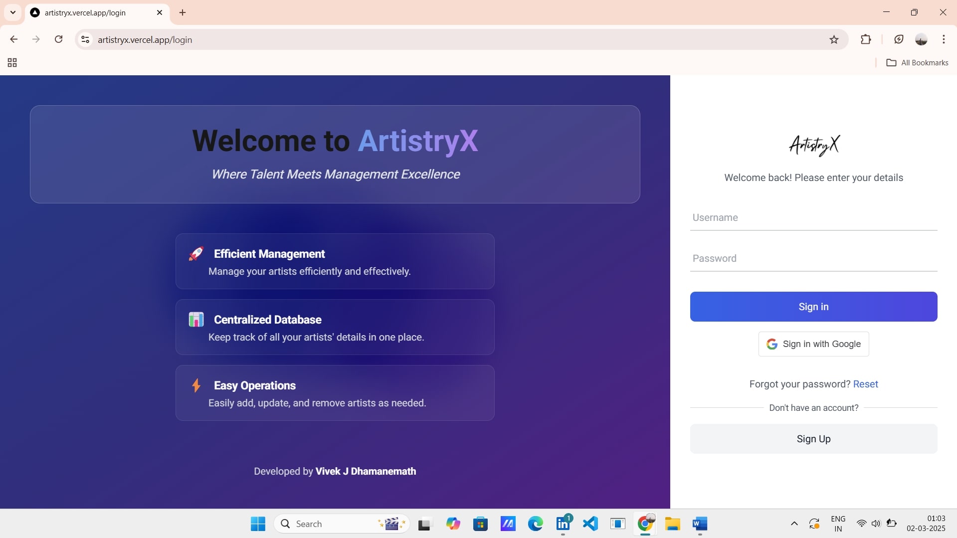 Projects - Vivek Dhamanemath